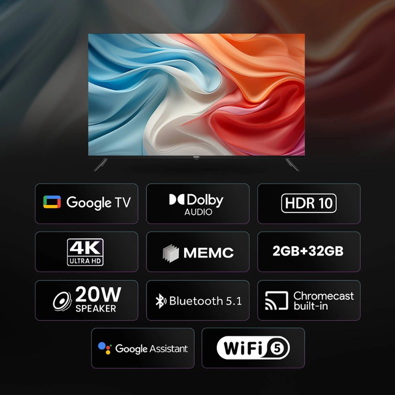 Products | HAIER 43A9UG-4K Google TV 108cm (43 INCH )